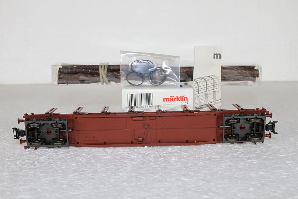 Märklin 47711 DB Rungenwagen Smps 719 mit echtem Holz (Neu (gemäss ...