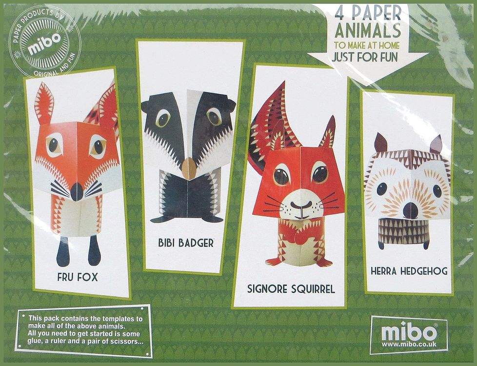 Bastelset mit 4 Figuren : Igel - Fuchs - Dachs - Eichhörnli (Neu und ...