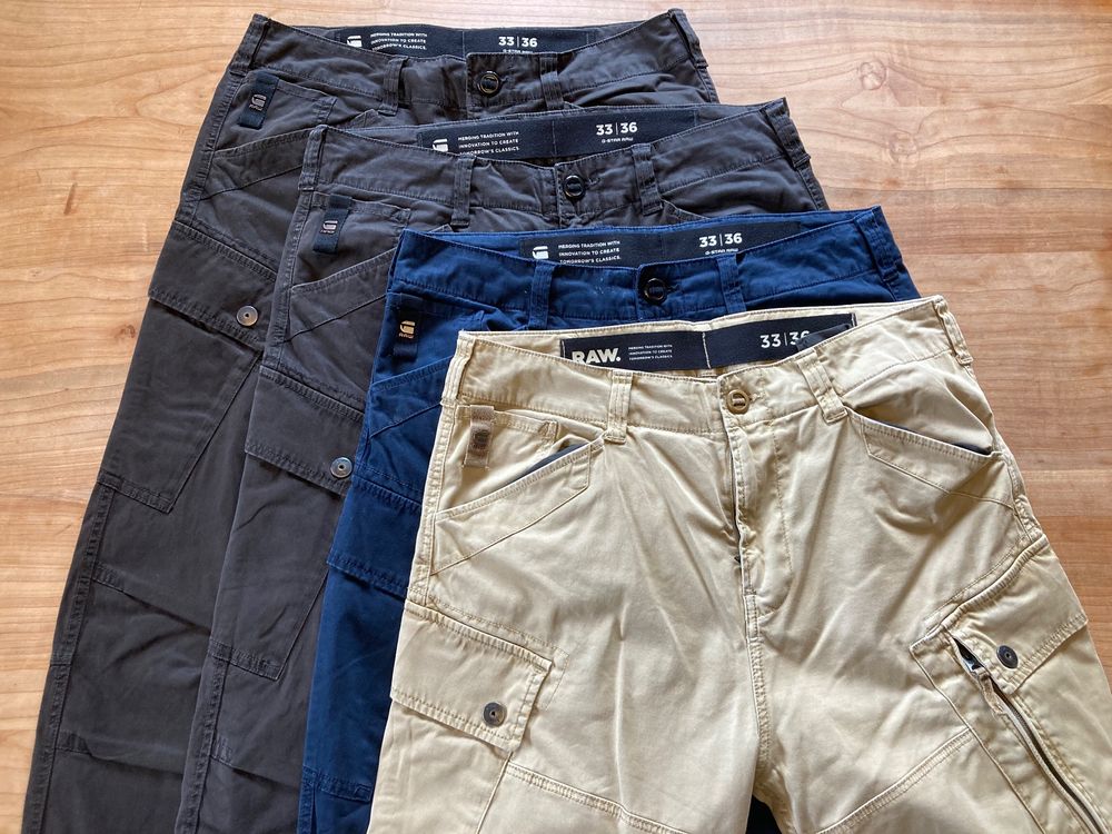 4 Stück G-Star RAW Roxic Cargohosen 33x36 (Gebraucht) in Conters für CHF 40 – mit Lieferung auf ...