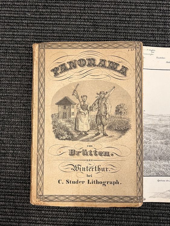 Panorama von Brütten, Winterthur Lithographie v. Studer 1838 (Gebraucht ...