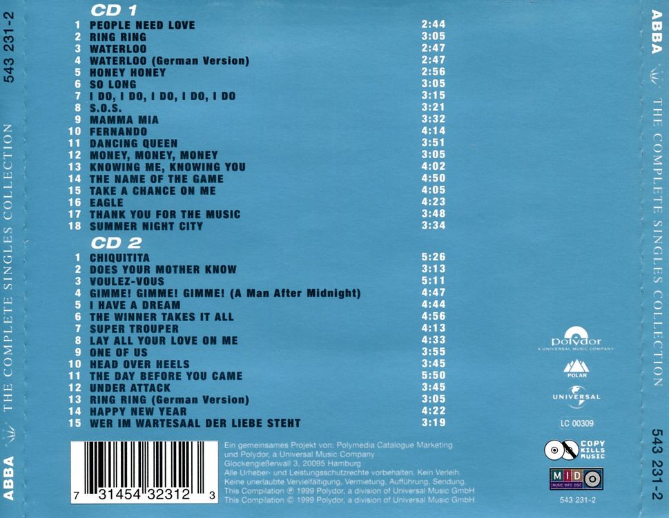 ABBA - THE COMPLETE SINGLES COLLECTION-mit raren Vers.(2 CD) | Kaufen ...