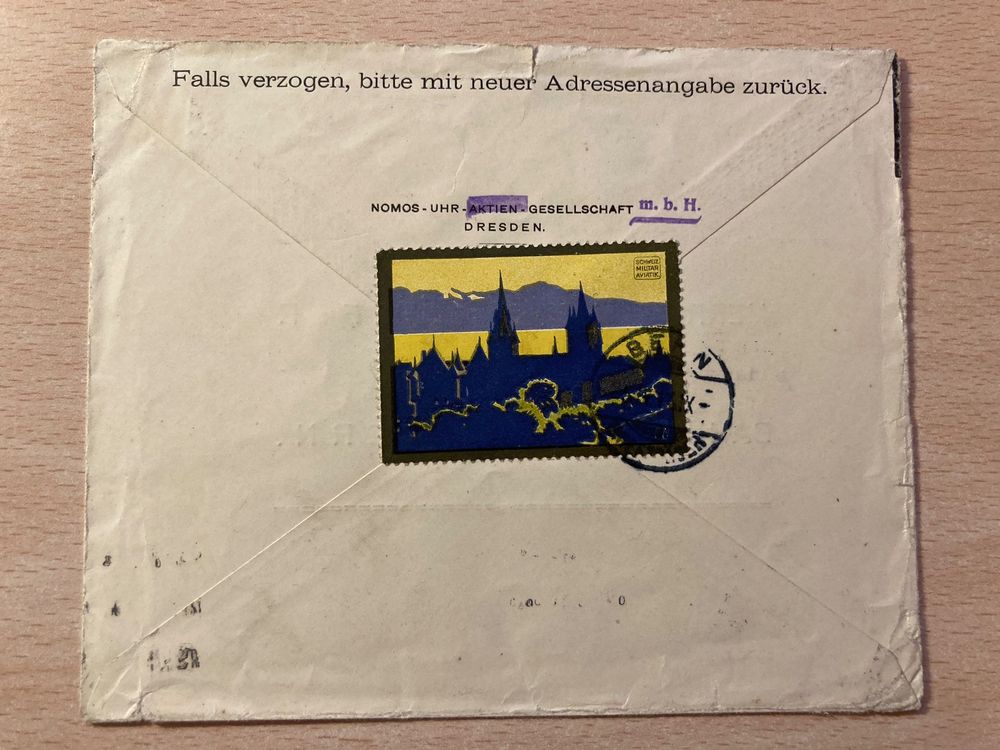 1913: Seltene AVIATIK-Flugspende Vign. "Bern" - Kat. 120.--+ (Gebraucht ...