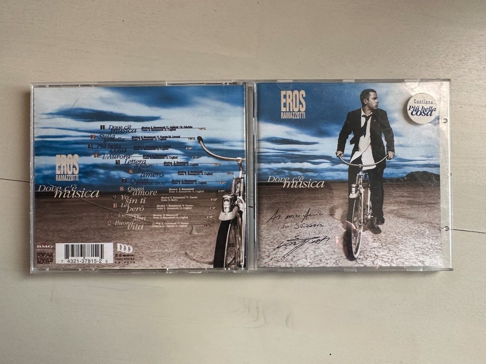 EROS RAMAZZOTTI tolle CD Dove c'le musica mit SWISS Gruss (Gebraucht ...