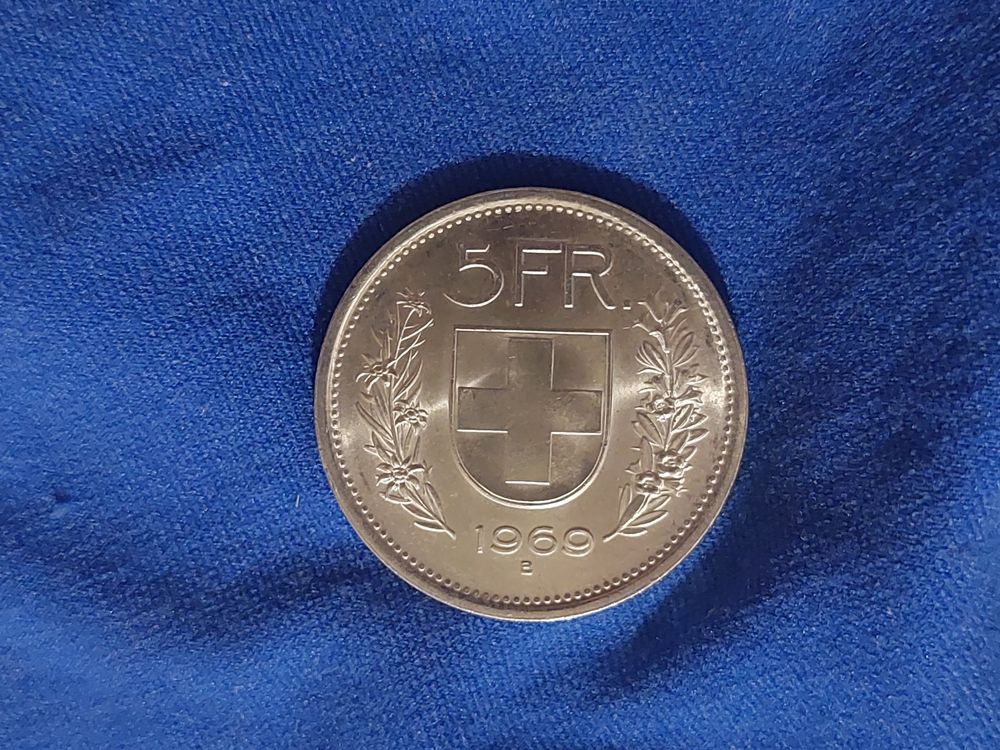 5 Franken 1969 Silbermünze 15 Gramm 0.835er Silber (Gebraucht) in Elsau für CHF 9 – mit ...