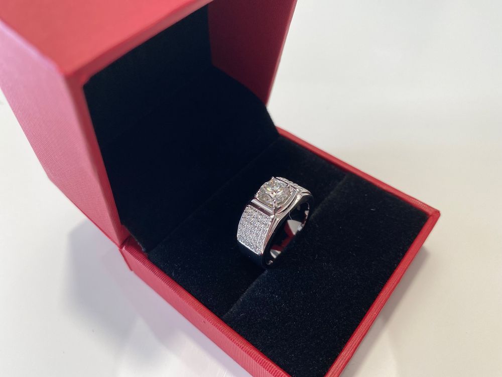 Bague Homme Platine PT950 Moissanite 1ct 52.5(6.25) | Kaufen auf Ricardo