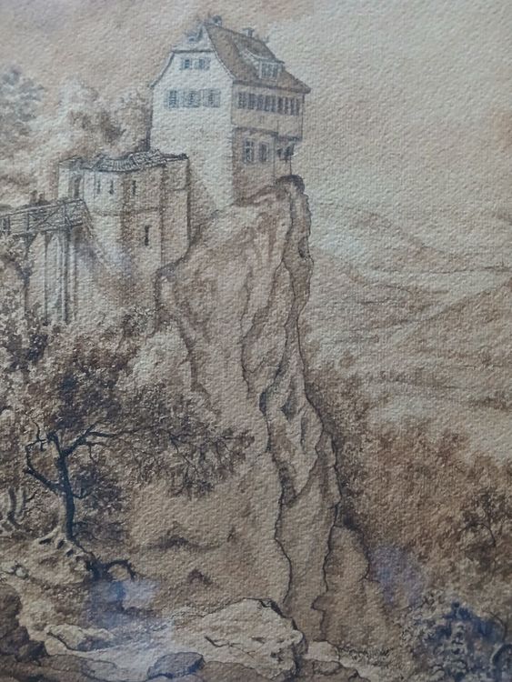 antike Radierung n. FRIES SCHLOSS LIECHTENSTEIN signiert (Gebraucht) in Steinhuserberg für CHF 5 ...