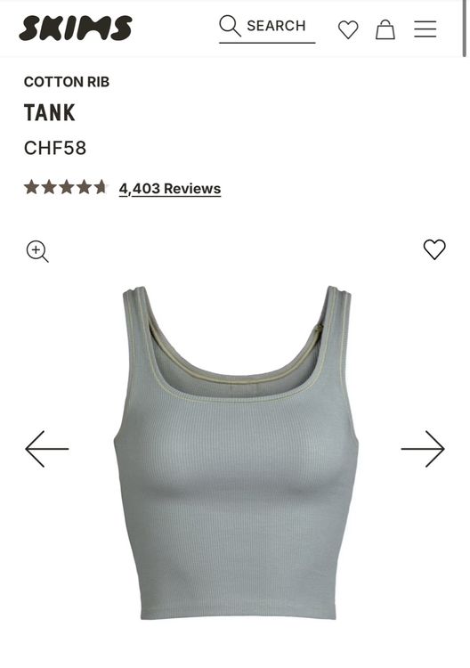 SKIMS Cotton Rib Tank (Neu (gemäss Beschreibung)) in Baar für CHF 22 ...
