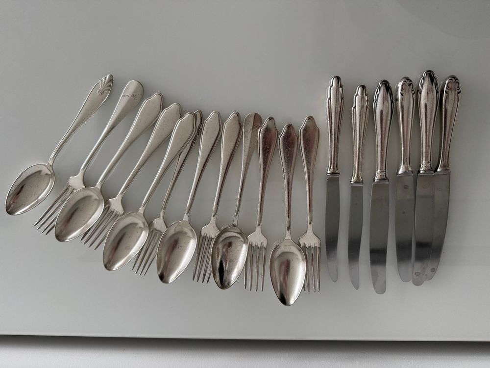 Silberbesteck 100/30, 6 Messer, 6 Gabeln, 6 Löffel (Gebraucht) in Uhwiesen für CHF 55 – mit ...