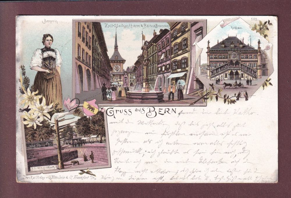 GRUSS AUS BERN - 1897 - Litho Blümlein (Gebraucht) in Pully für CHF 20 ...