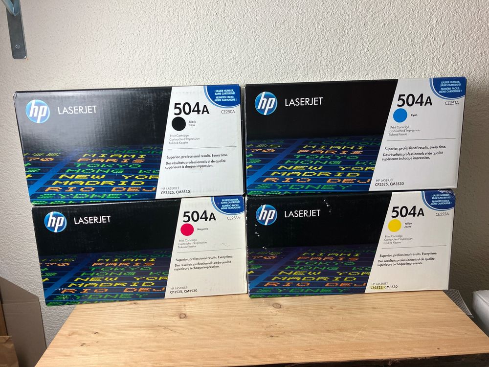 4 Stk. HP Laserjet Original HP Toner HP 504A (Neu und originalverpackt ...