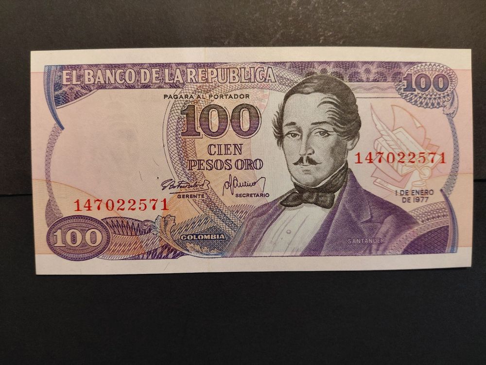 Colombia 100 Pesos 1977 - UNC mit Nadelstichen (Usato) a Bern per CHF 5 ...