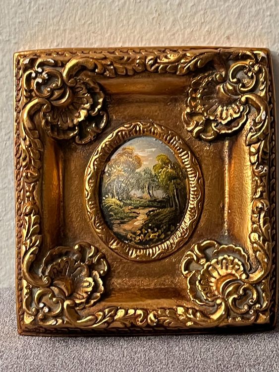 Antikes Gold gerahmtes Miniatur Gemälde Landschaft (Gebraucht) in Basel ...