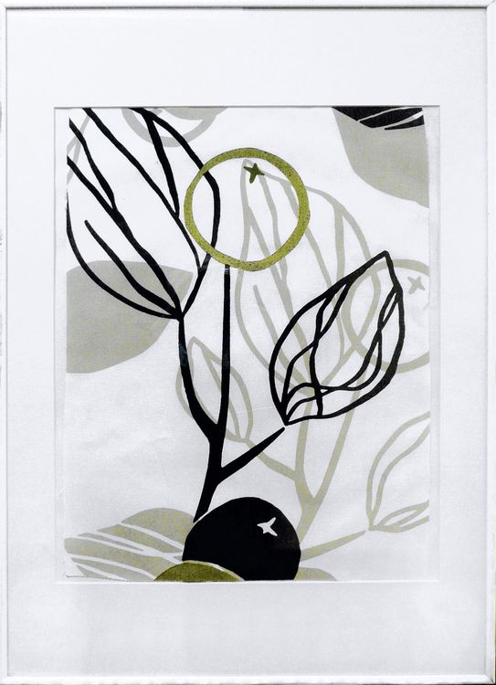 Minimal Art "Fruits de vie" in Holzrahmen hell 41 x 51cm (Gebraucht) in ...