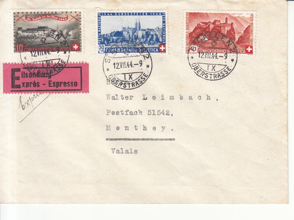 SBK B23 - B25 auf Brief mit ST St. Gallen (Gebraucht) in Bürglen TG für CHF 9.5 – mit Lieferung ...