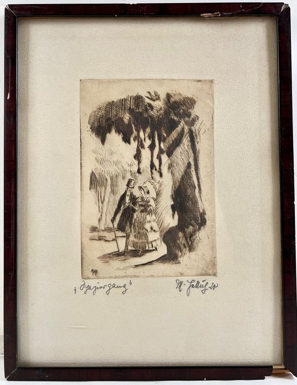 Sehr Alte Radierung Handsigniert. | Kaufen auf Ricardo