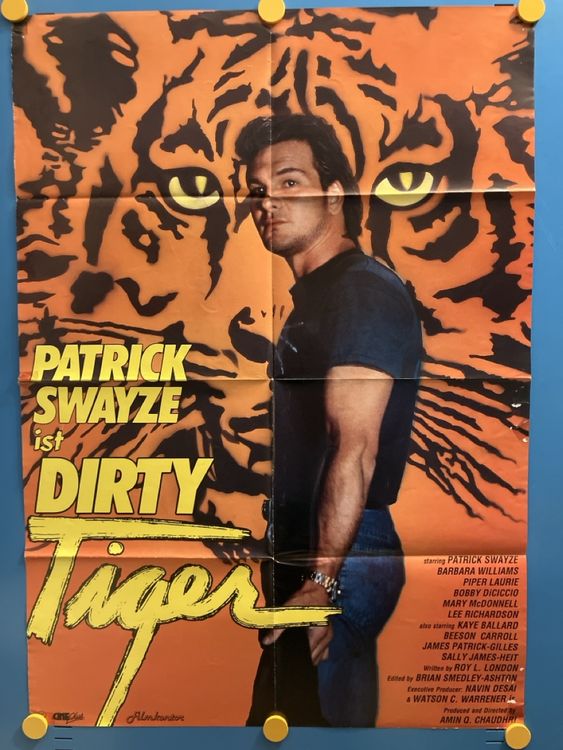 PATRICK SWAYZE IST DIRTY TIGER ORIGINAL FILMPOSTER 1988 A1 (Gebraucht ...