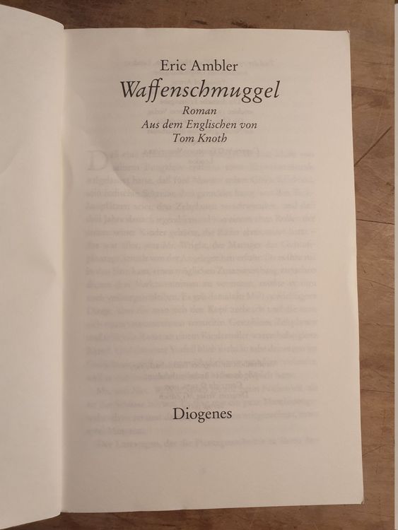 Waffenschmuggel Eric Ambler Diogenes (Gebraucht) in Zürich für CHF 5 ...