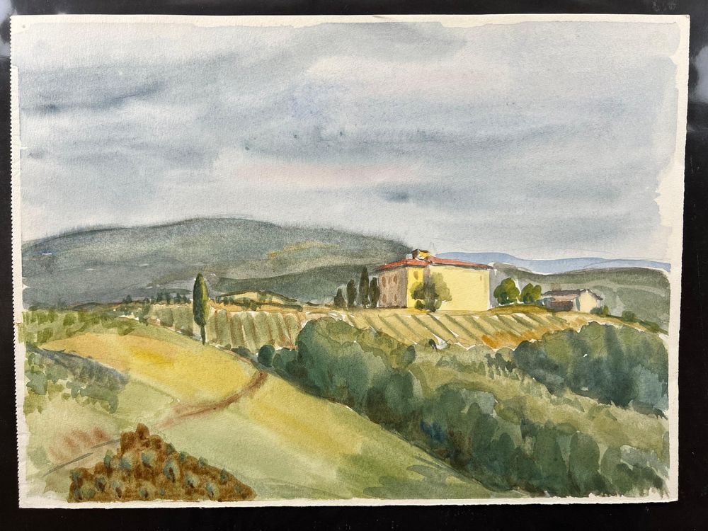 Dorfscene Aquarell Handsigniert. | Kaufen auf Ricardo