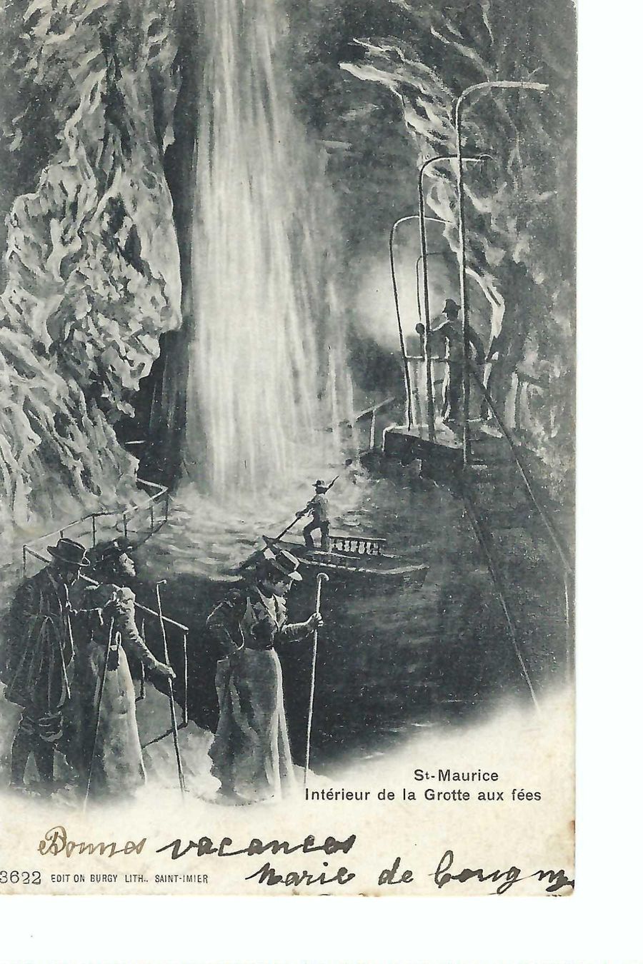 St-Maurice, Grotte aus fées, intérieur, animé, 1904 (Gebraucht) in Thun ...