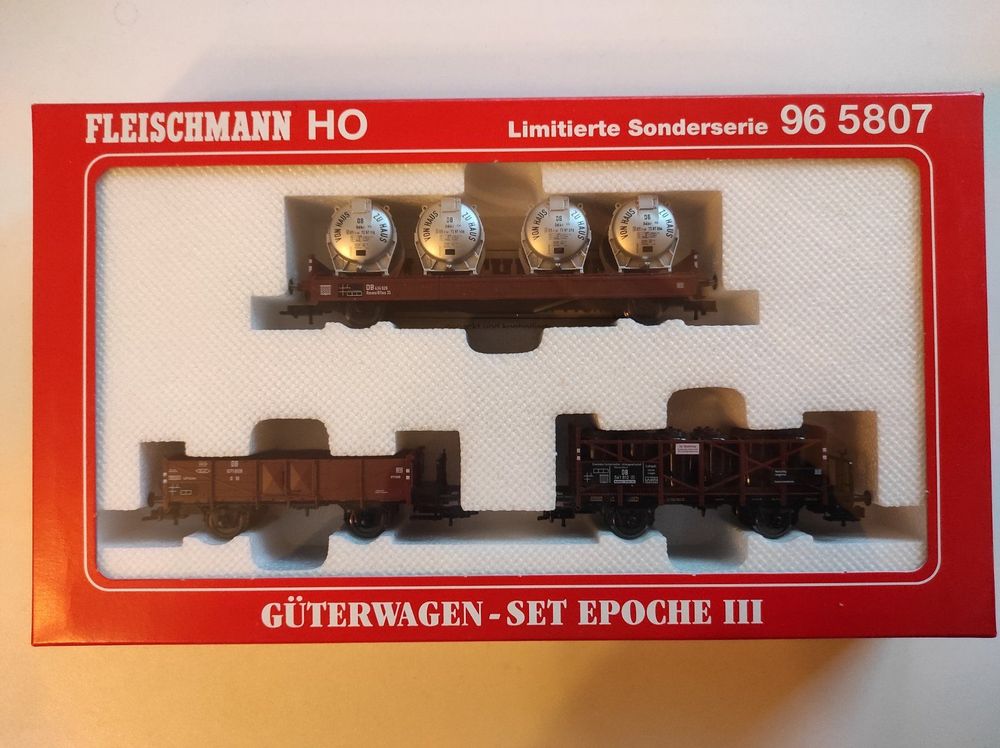 Güterwagen-Set Epoche III der DB von Fleischmann H0, GS (Neu und originalverpackt) in La Chaux ...