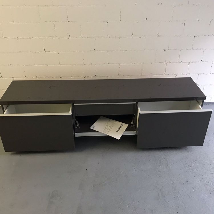 TV Möbel - Besta Burs Lowboard (grau hochglanz) (Gebraucht) in Horgen ...