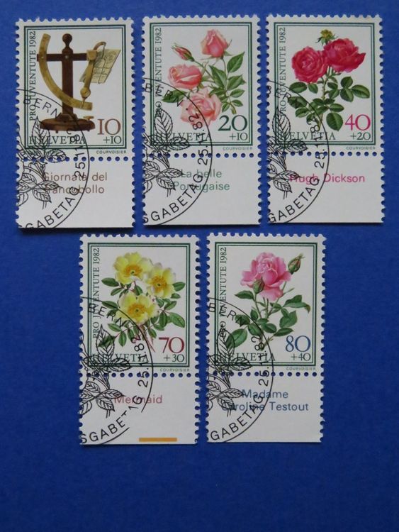PJ-Serie "Rosen" 1982 off.ET-Eckstempel TABS (Gebraucht) in Brunnen für ...