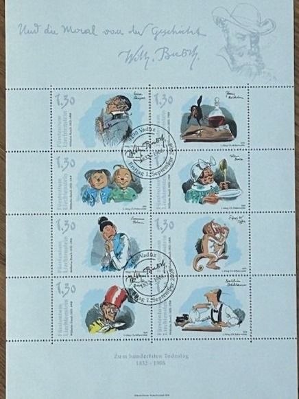 Wilhelm Busch(1832-1908) FL 2008😄16 Briefmarken wovon 8=🕹️ (Gebraucht ...