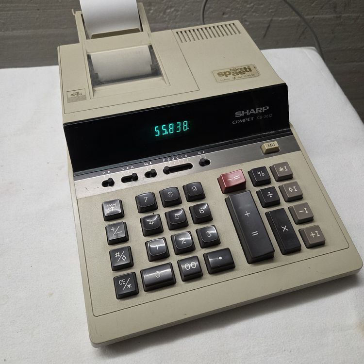 Sharp Compet CS-2612 Rechner mit Papierrolle Vintage.. (Gebraucht) in ...