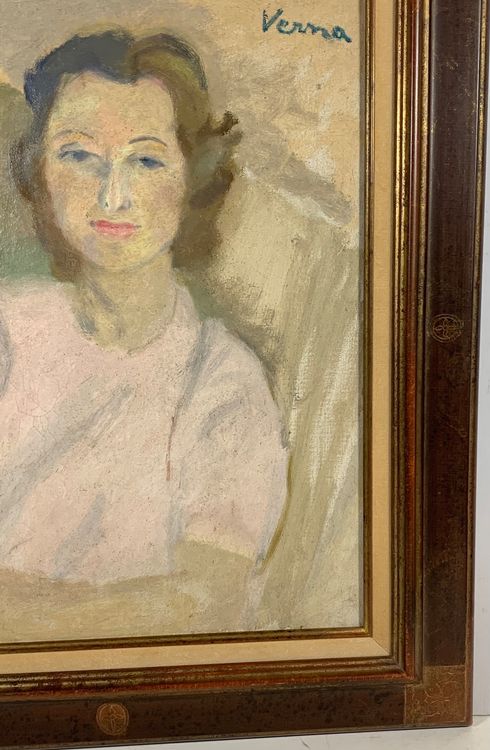 Germaine Verna (1908-1975) Gemälde Porträt von einer Dame | Acheter sur ...
