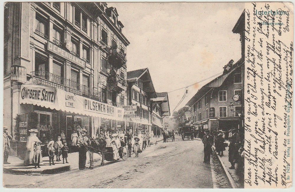 Interlaken, animierte Ansicht Confiserie Seitz um 1900 | Kaufen auf Ricardo