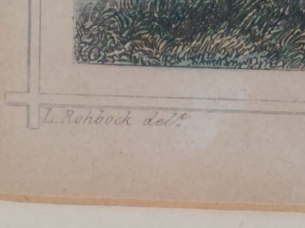 Antik Kupferstich von L. Rohbock " Reichenau" koloriert | Kaufen auf ...