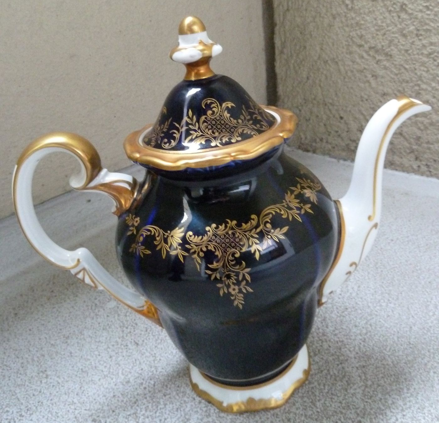 WUNDERSCHÖNER ECHT WEIMAR KOBALT-TEEKANNE-KATHARINA--25 CM (Gebraucht ...