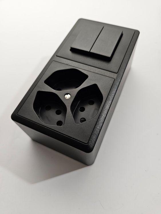 AP-Kombination Sch3+3/1L / 3xT13 Schwarz Feller EdizioDue | Kaufen auf Ricardo