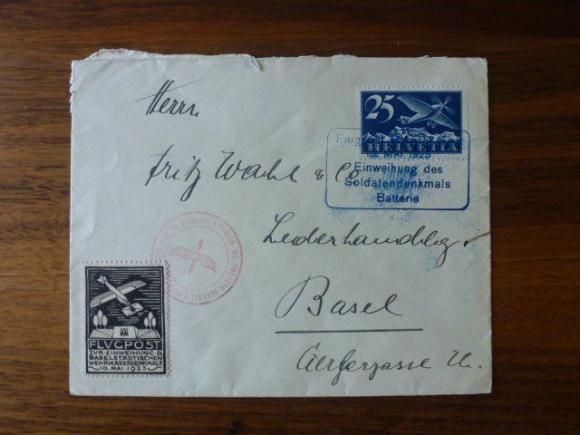 Brief Flugpost Einweihung d Soldatendenkmals Batterie 1925 (Gebraucht ...