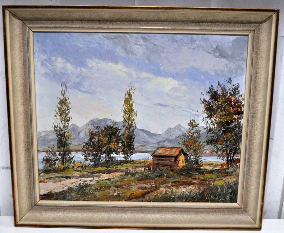 Huile signée "P. Michel ?" 1945 (Gebraucht) in Neuchâtel für CHF 19 – nur Abholung auf Ricardo ...