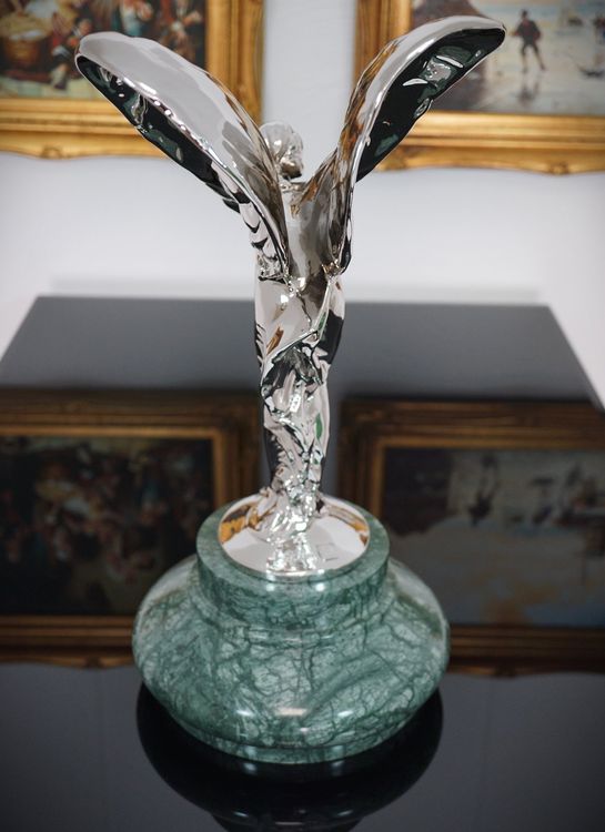 GROSSE SILBER BRONZE EMILY OF ECTASY ROLLS ROYCE SKULPTUR (Gebraucht ...