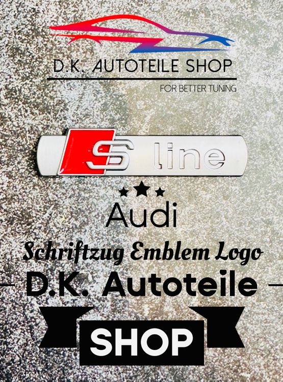 Audi S Line Emblem Schriftzug Logo NEU in Rot/Silbermatt (Neu und ...