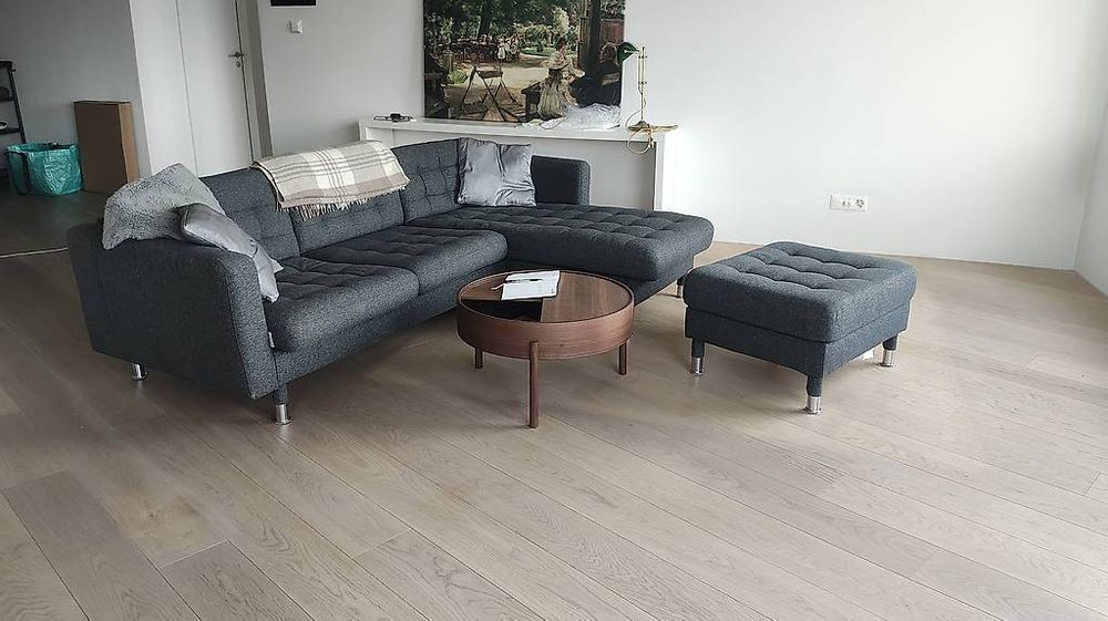 Ikea Landskrona Sofa mit Hocker in gunnared dunkelgrau (Gebraucht) in ...