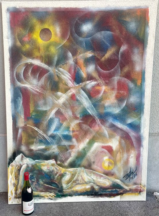 Freddy GERBER Grosse Abstrakte Akt Dame Mischtechnik (Gebraucht) in Root für CHF 30 – nur ...