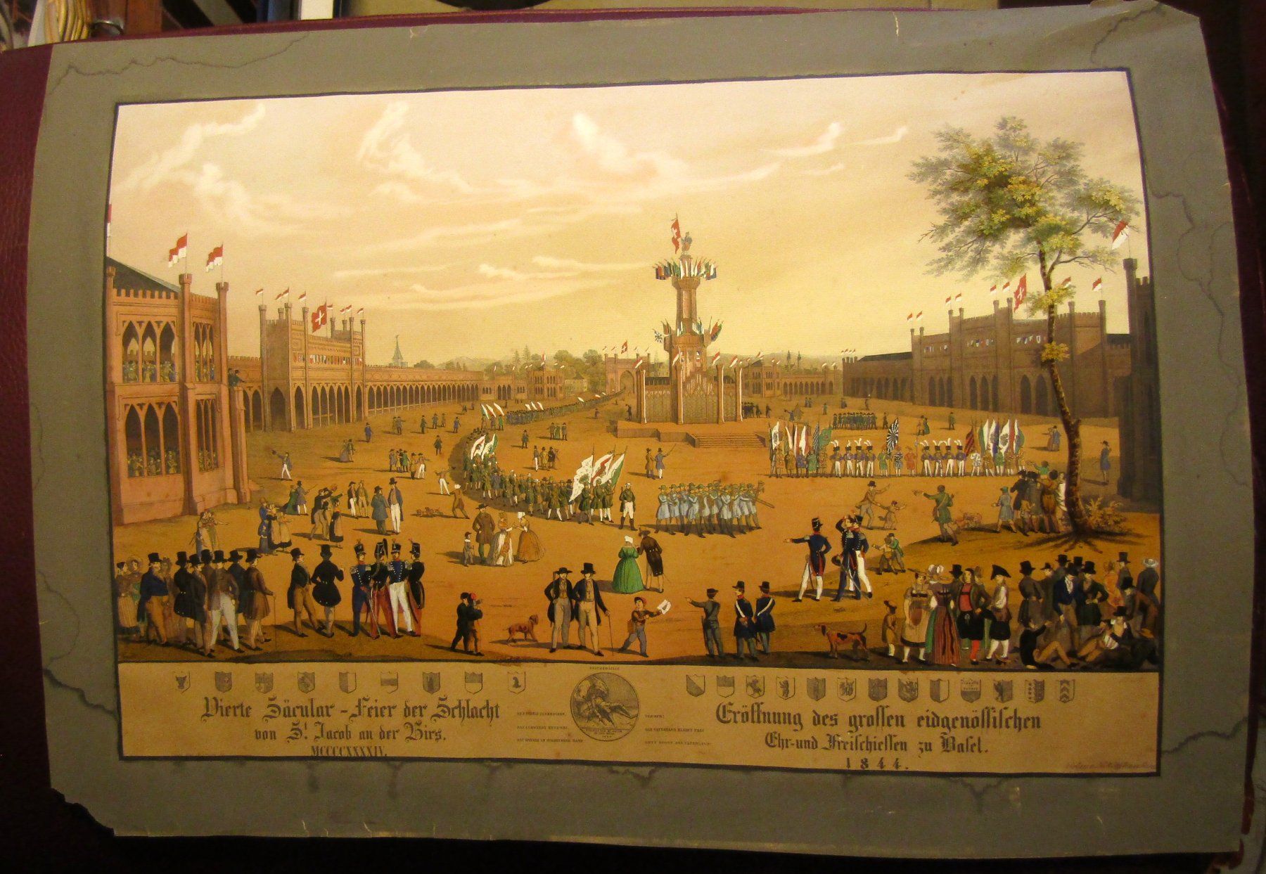 Basel Eidgenössisches Schützenfest 1844 Gouache (Gebraucht) in Rafz für ...