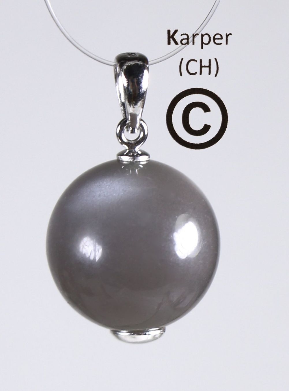 Mondstein Grau Anh. / Pendent Pierre de lune grise, S 925 (Neu und ...
