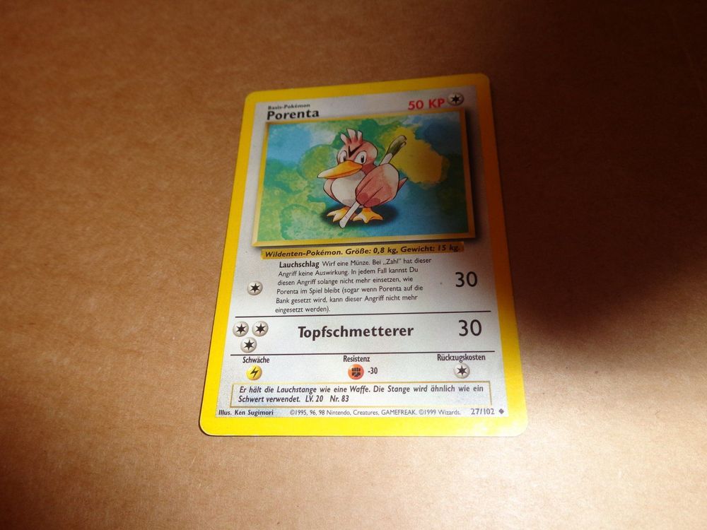 Pokemonkarte Porenta ALT | Kaufen auf Ricardo