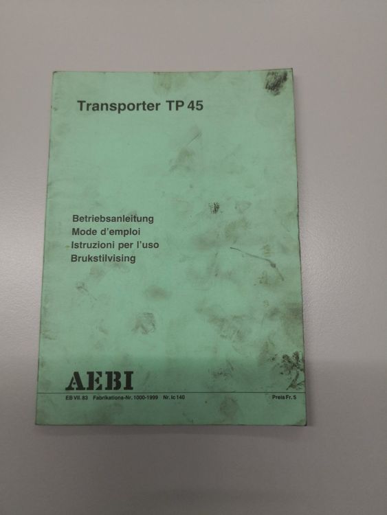 Aebi TP 45 Betriebsanleitung (Gebraucht) in für CHF 15 – mit Lieferung ...