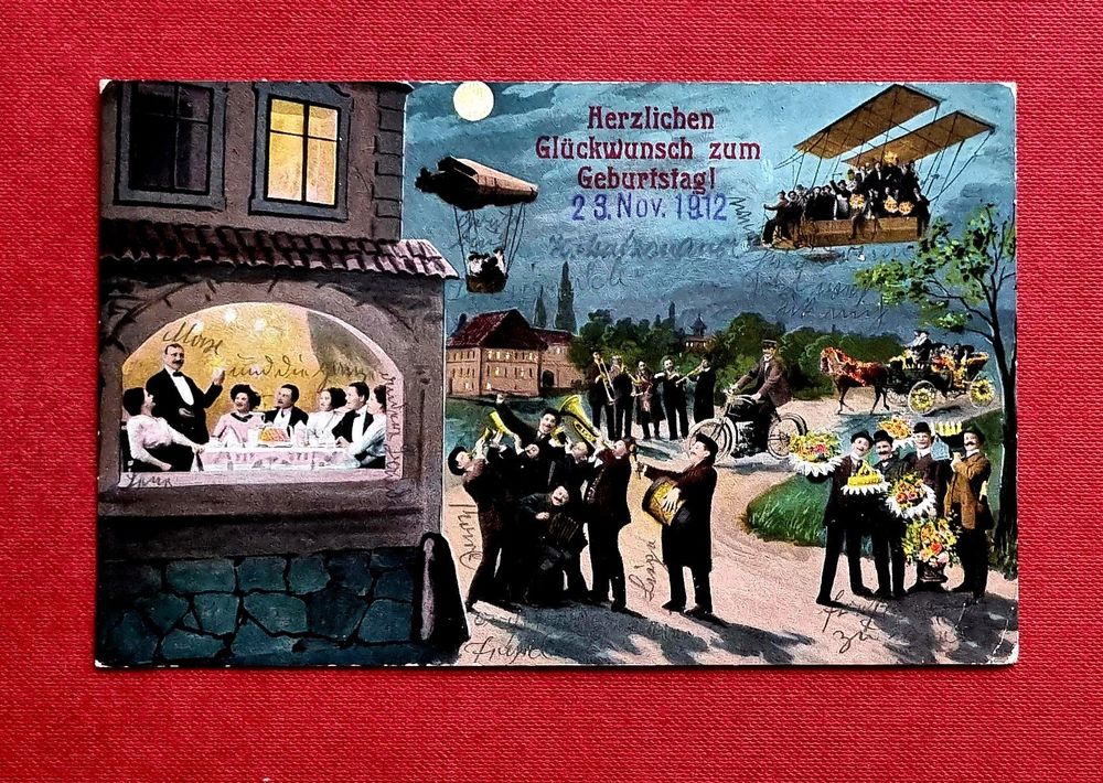 Glückwunsch zum Geburtstag - Flugzeug Doppeldecker - 1912 (Gebraucht ...