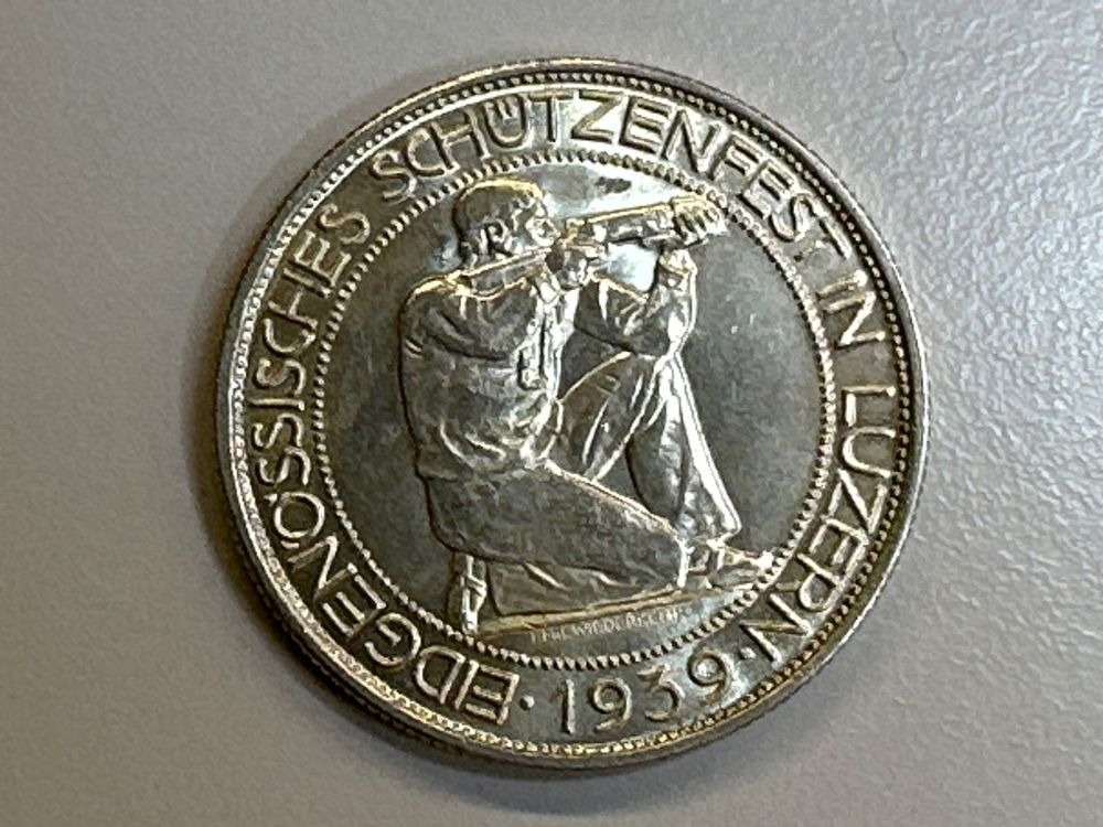 Eidgenössisches Schützenfest Luzern 5 Fr. Silber 1939 | Kaufen auf Ricardo