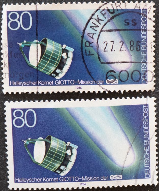 Halley Komet Giotto Mission ESA, Briefmarke (Gebraucht) in Chiasso für ...