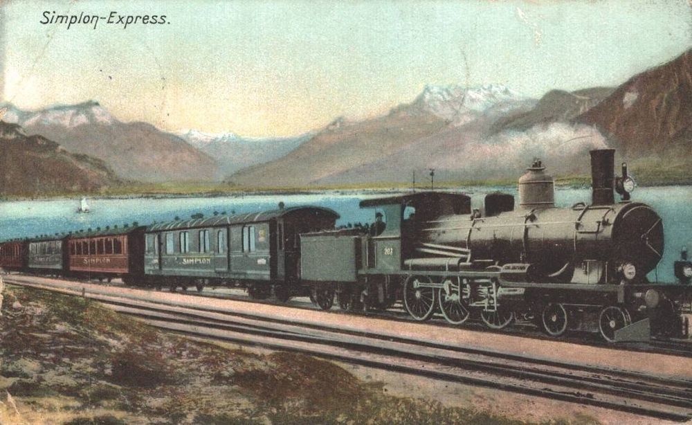 Simplon Express, Dampflokomotive mit Wagen, gel. 1906 | Kaufen auf Ricardo