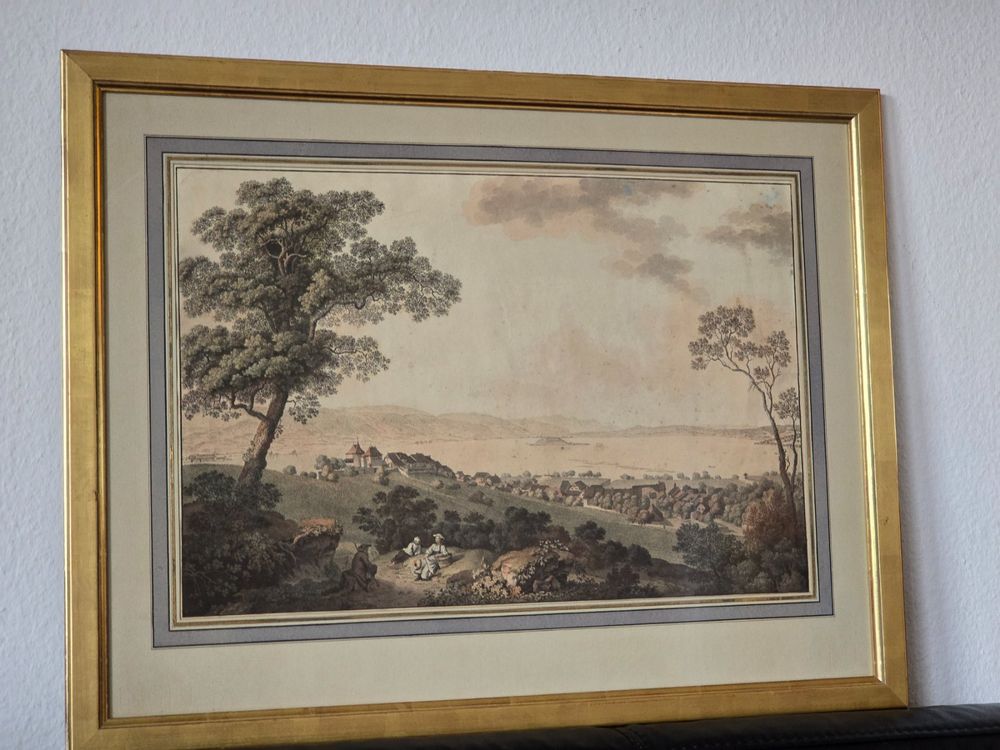 ABERLI Vue de Cerlier et du lac de Bienne (Gebraucht) in Zürich für CHF ...