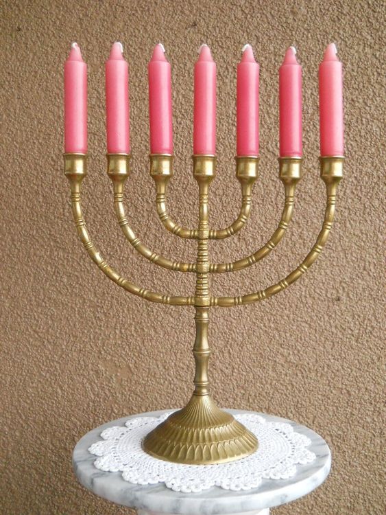 Original jüdischer David Messing Kerzenständer*MENORA*Israel | Kaufen ...