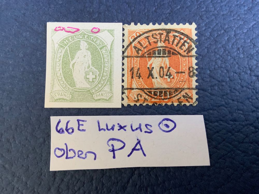 Briefmarken Schweiz stehende Helvetia 66E PA LUXUS-O (Gebraucht) in ...